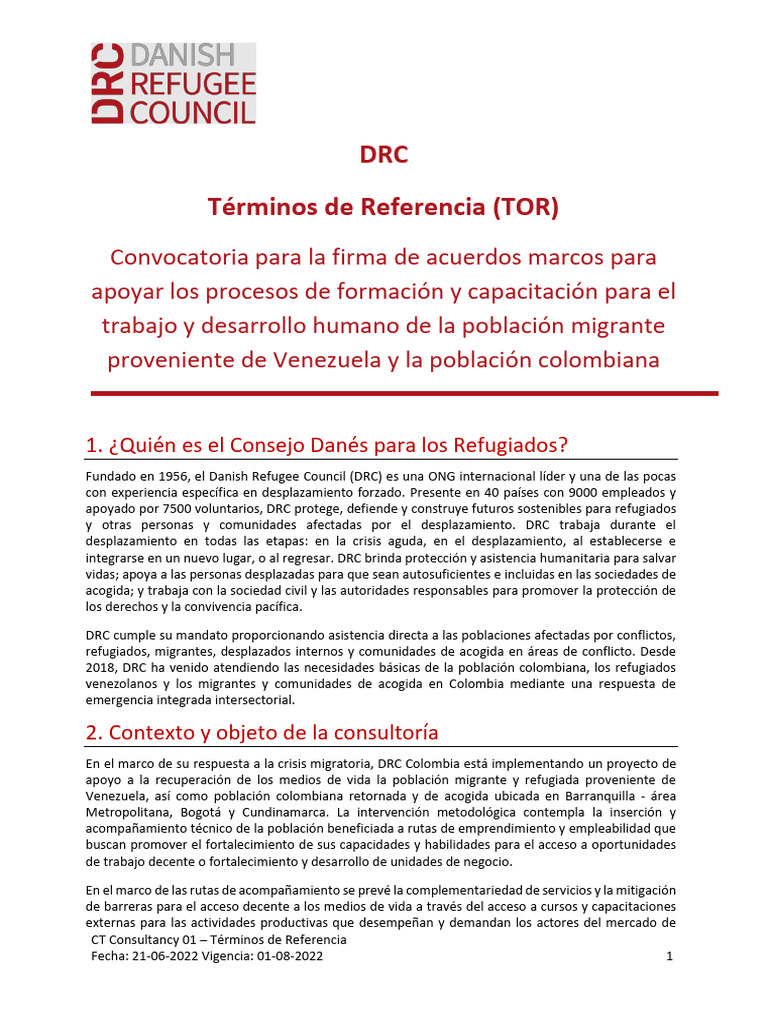 COL - Términos de Referencia (TDR) | PDF | Colombia | Marketing