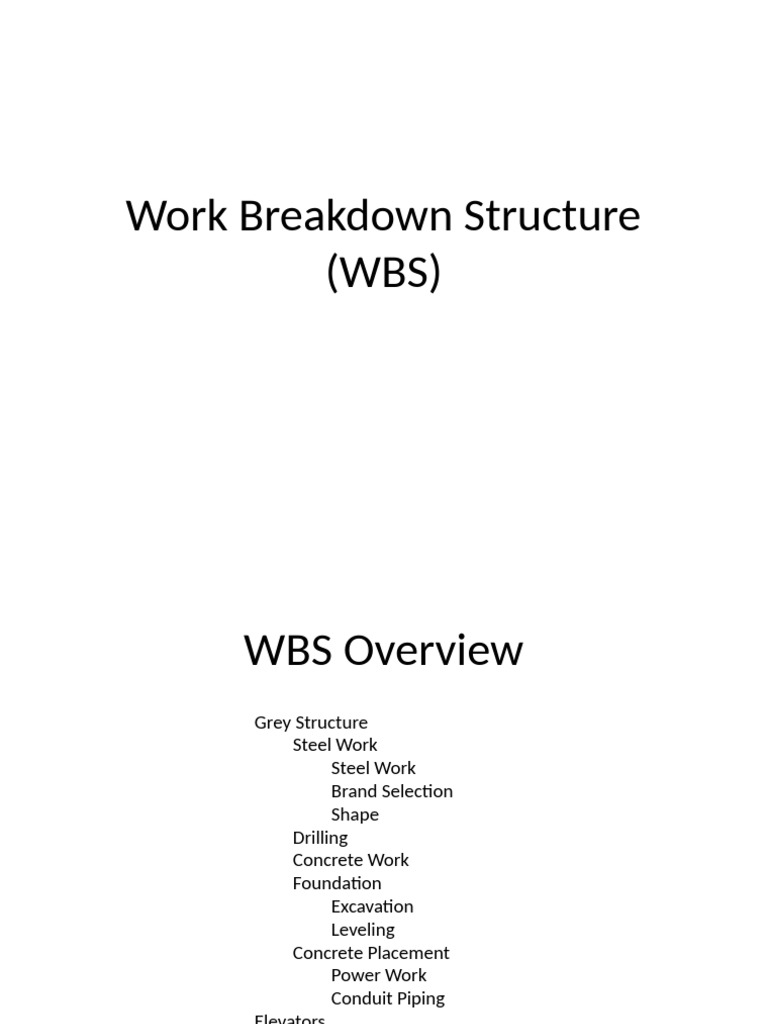 WBS Hierarchy | PDF