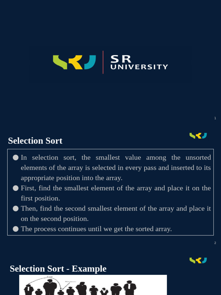 Unit-1 Selection - Merge - Sorting | PDF