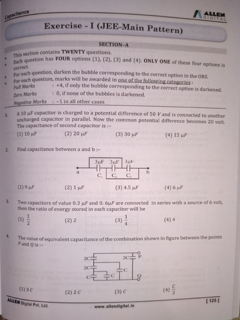 Mains Capacitor Ex-1,2 | PDF | Capacitance | Capacitor