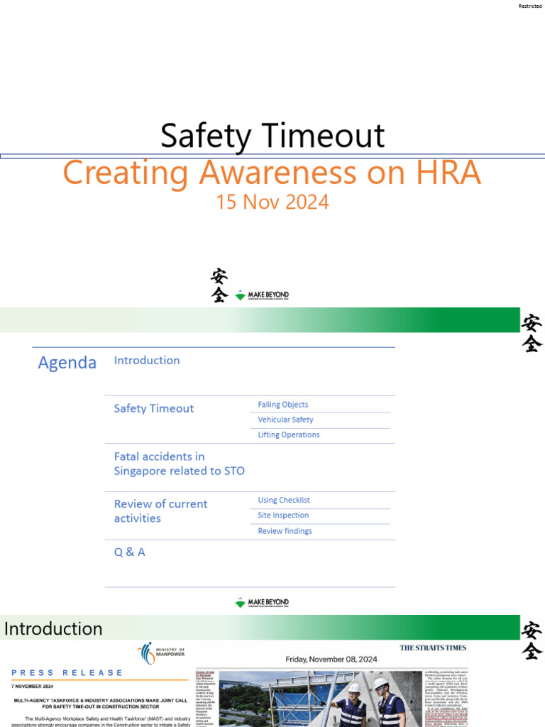 Construction Safety Timeout Initiative | PDF | Vehicles | Traffic
