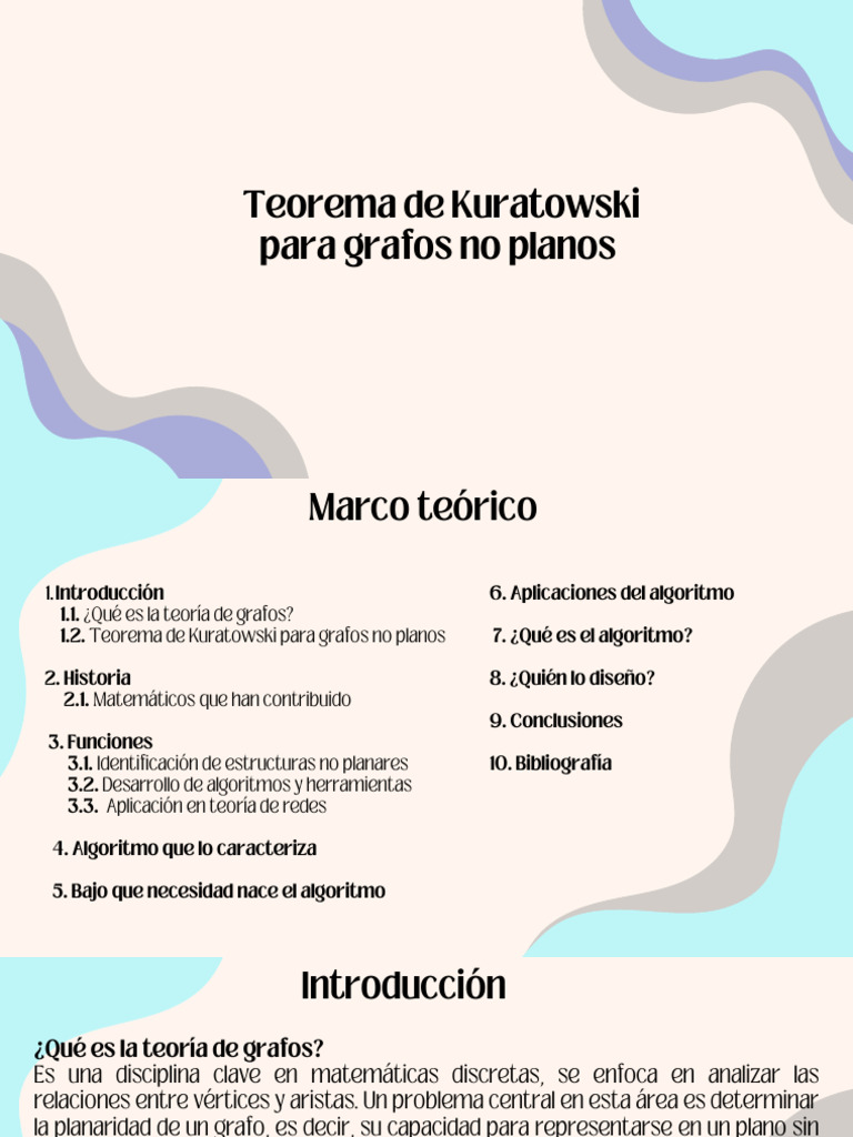 Teorema de Kuratowski para Grafos No Planos - Grupo 5 | PDF | Teoría de ...