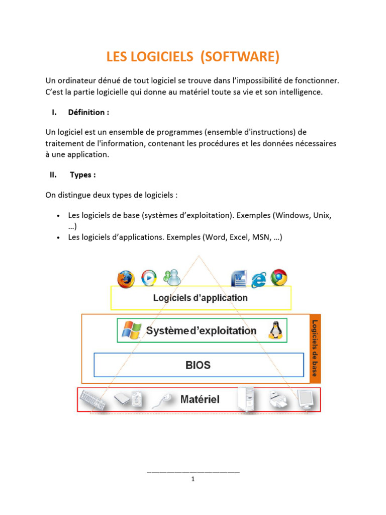Les Logiciels | PDF | Système d'exploitation | Logiciel gratuit