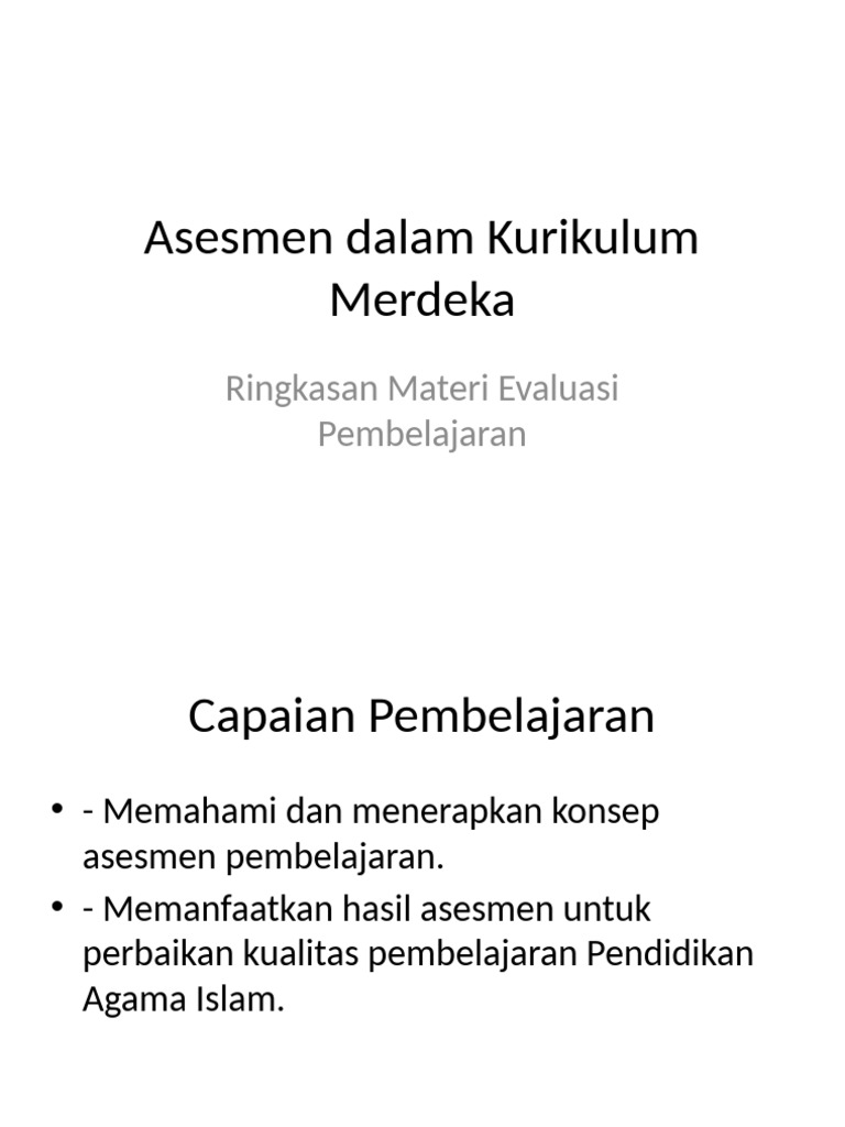 Asesmen Dalam Kurikulum Merdeka | PDF
