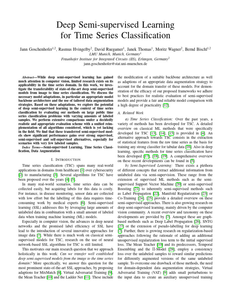Deep Semi-Supervised Learning For Time-Series Classification | PDF | Machine Learning | Deep ...