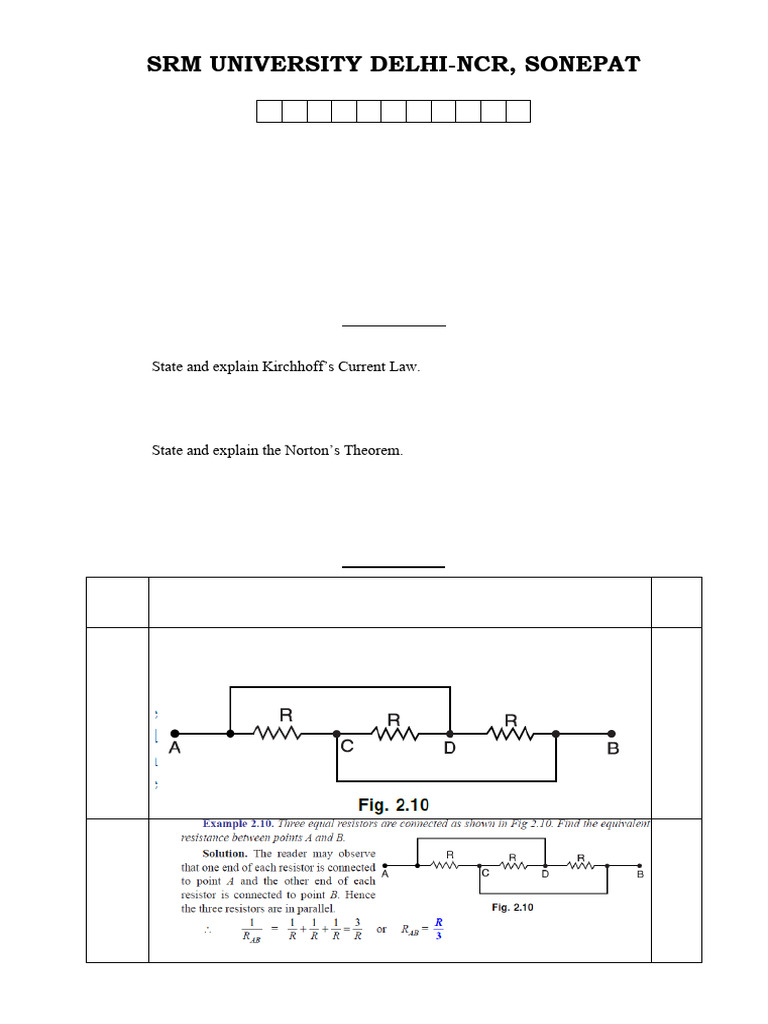 BEE MST-1 Solution | PDF | Electrical Network | Computer Engineering BEE MST-1 Solution | PDF | Electrical Network | Computer Engineering