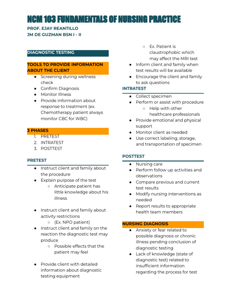 NCM 103 FNP Finals de Guzman | PDF | White Blood Cell | Medical Specialties