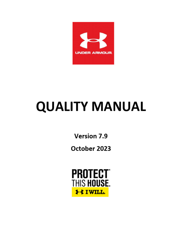 Under Armour Quality Manual v7.9 | PDF | Audit | Quality Management System