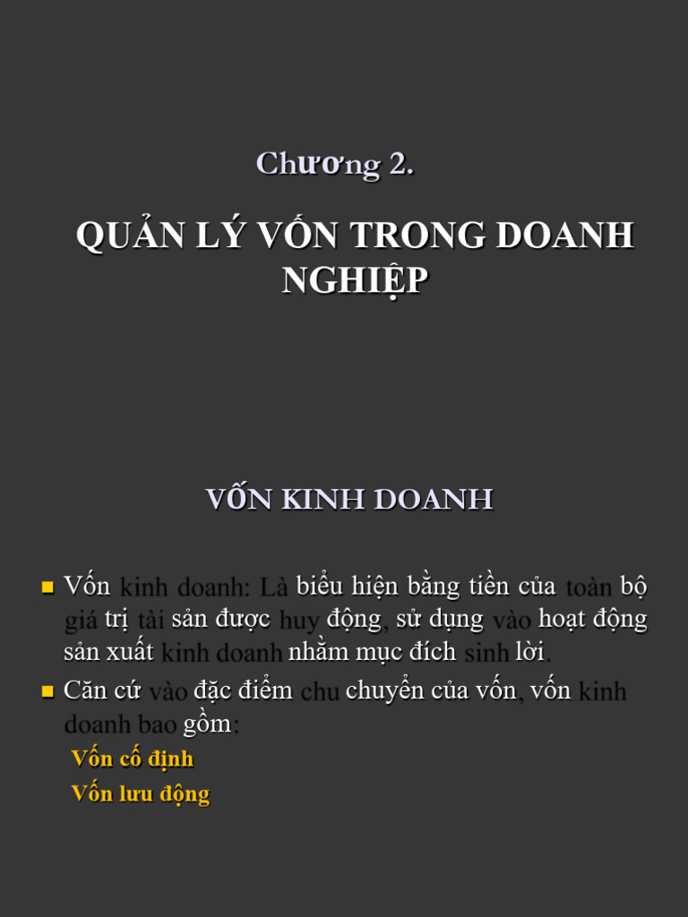 Chuong 2 - Quan Ly Von Trong DN1 | PDF