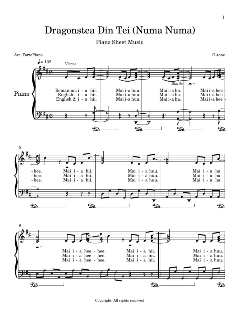 Dragonstea Din Tei (Numa Numa) | PDF