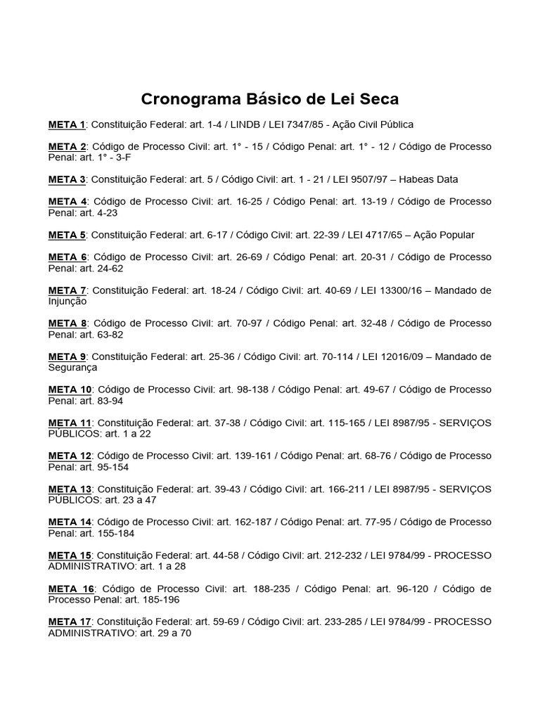 Cronograma da Lei Seca e Normas Relacionadas | PDF | Desapropriação ...