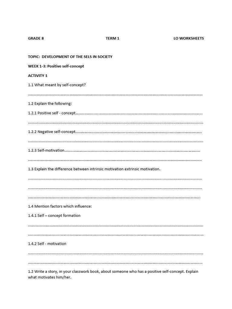 Grade 8 Term 1-4 LO Worksheets | PDF | Sexual Orientation | Hiv/Aids