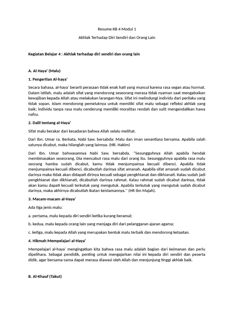 Resume KB 4 Modul 1 | PDF