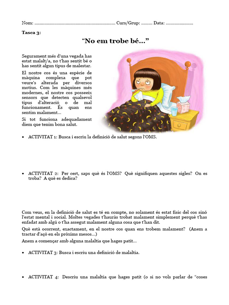 Tasca 3 Salut I Malaltia | PDF