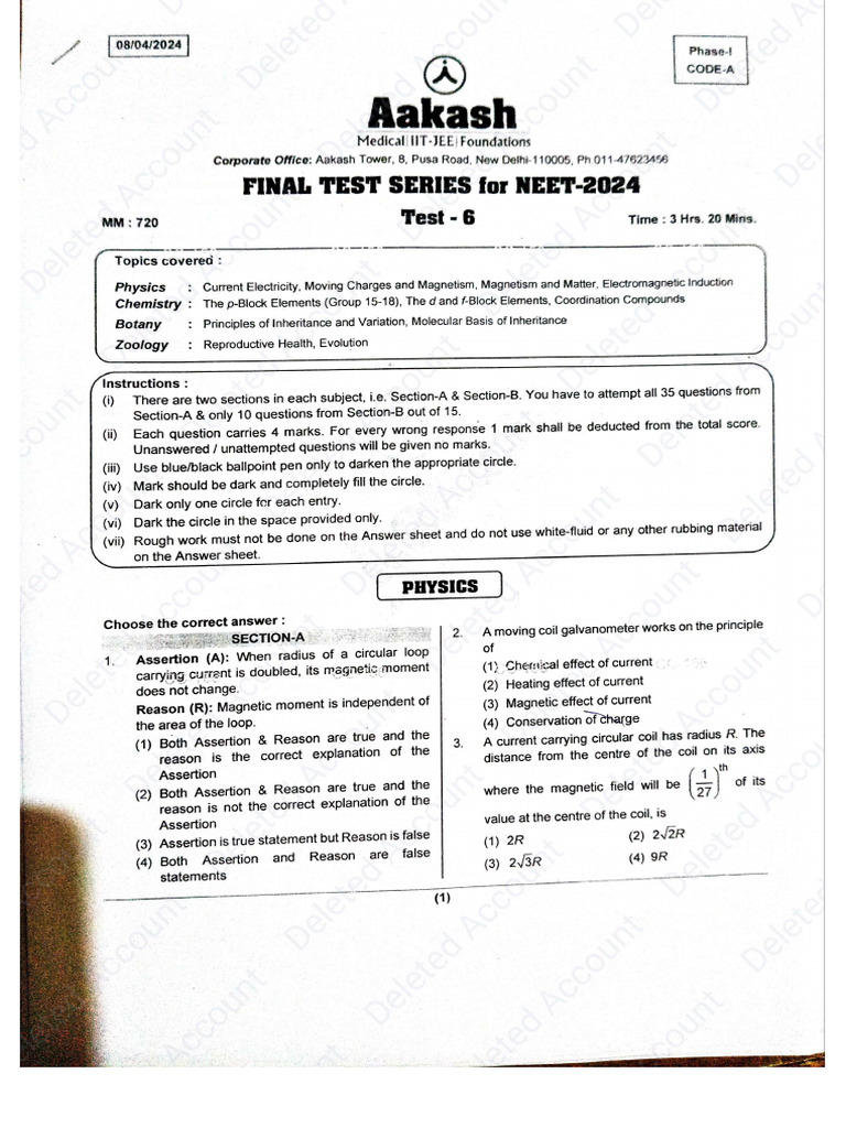 FTS-06 Code-A QP | PDF