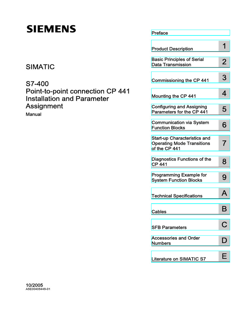 Simatic S7-400 Point-To-Point Connection CP 441 Installation and Parameter Assignment | PDF ...