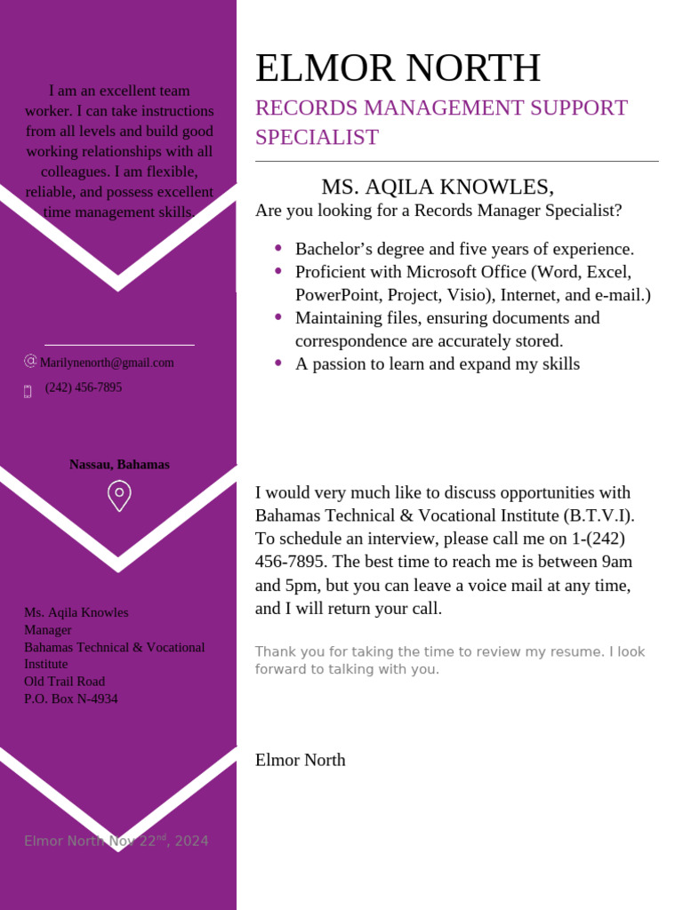 Cover Letter - Homework 2 | PDF