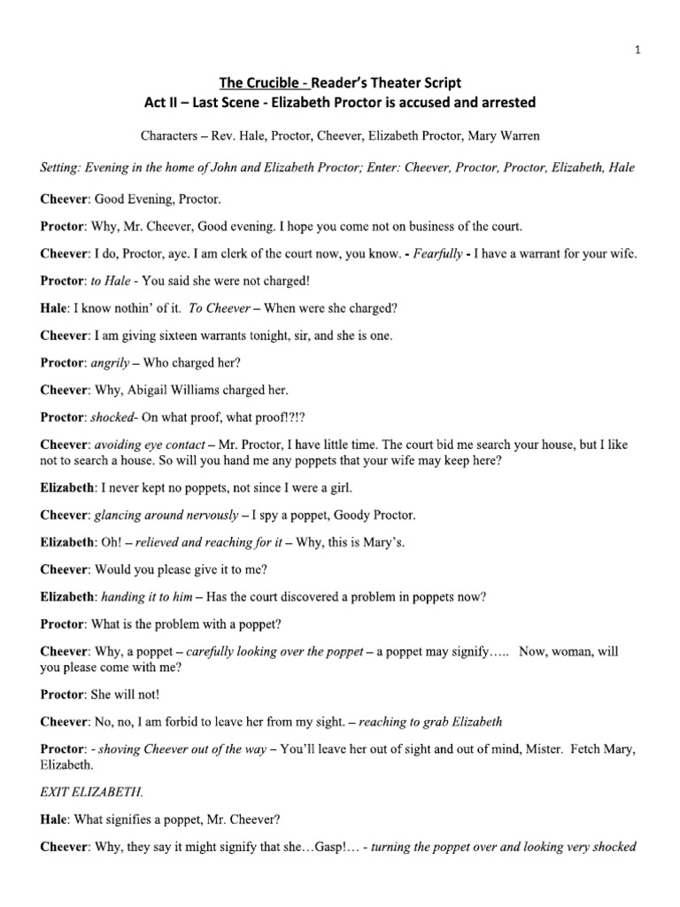 The Crucible - Act 2 PDF | PDF