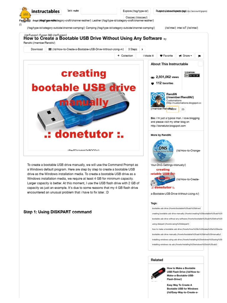 How To Create A Bootable USB Drive Without Using Any Software - All | PDF | Usb Flash Drive ...
