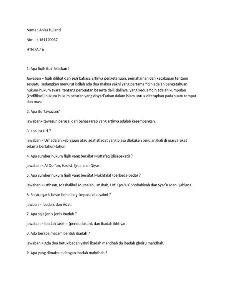 Tugas Soal MK Pemikiran Fiqh | PDF | Filsafat