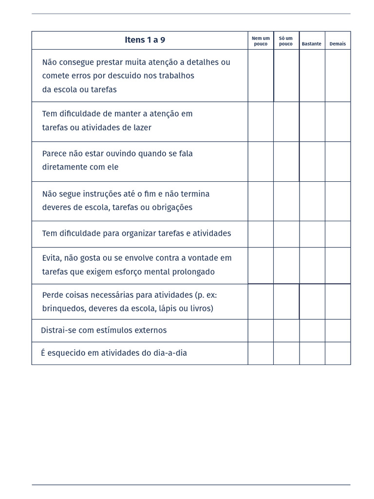 tdah-snap-criancas | PDF | Transtorno de déficit de atenção e ...