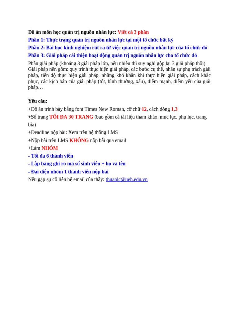 De Thi Cuoi Ky - QTNNL (Pro) | PDF