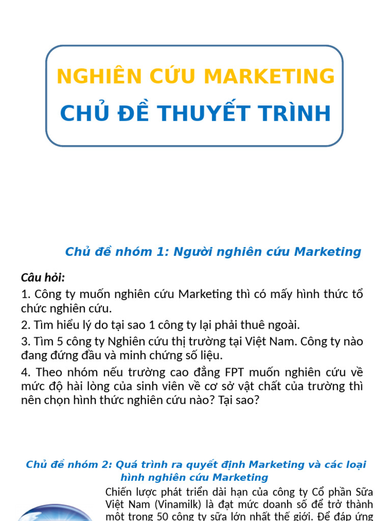 Chủ Đề Thuyết Trình Nc Mkt | PDF