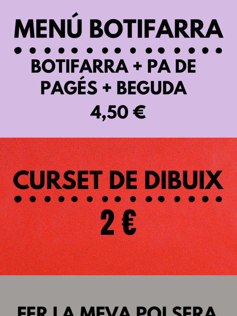 Menú Botifarra | PDF