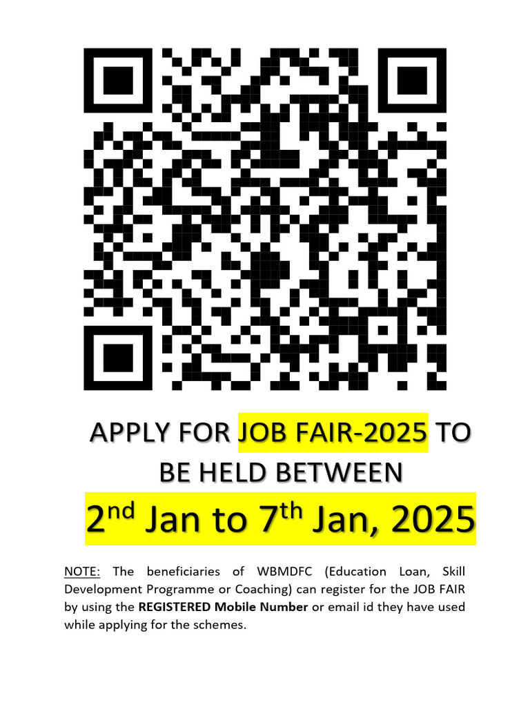 WBMDFC Job Fair Registration 2025 | PDF