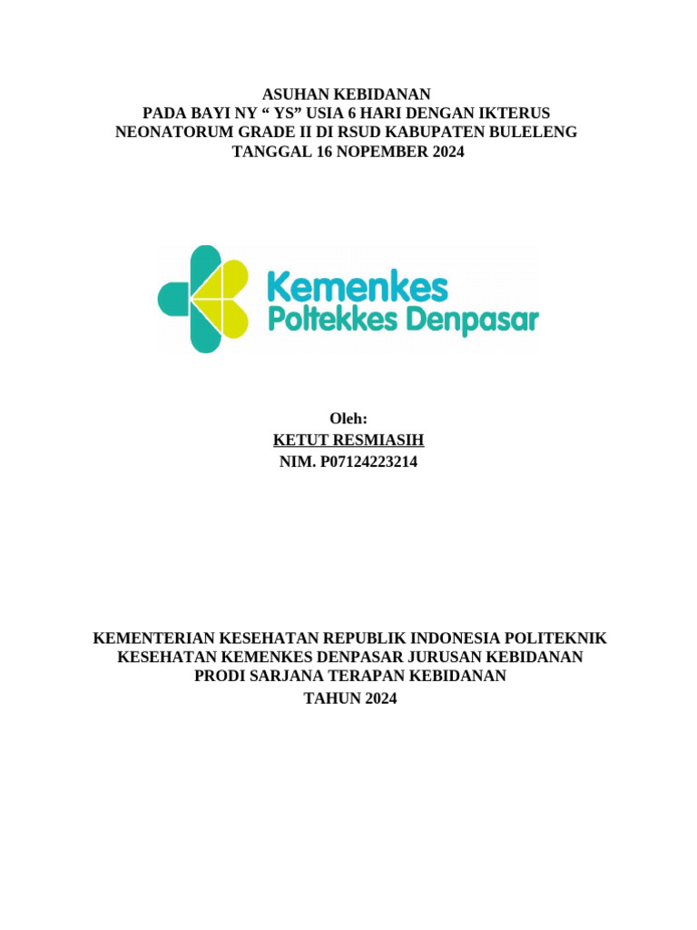 Asuhan Kebidanan Neonatal Ikterus Grade II | PDF