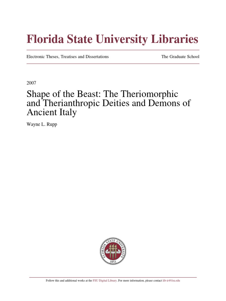 Shape of The Beast The Theriomorphic and Therianthropic Deities and ...