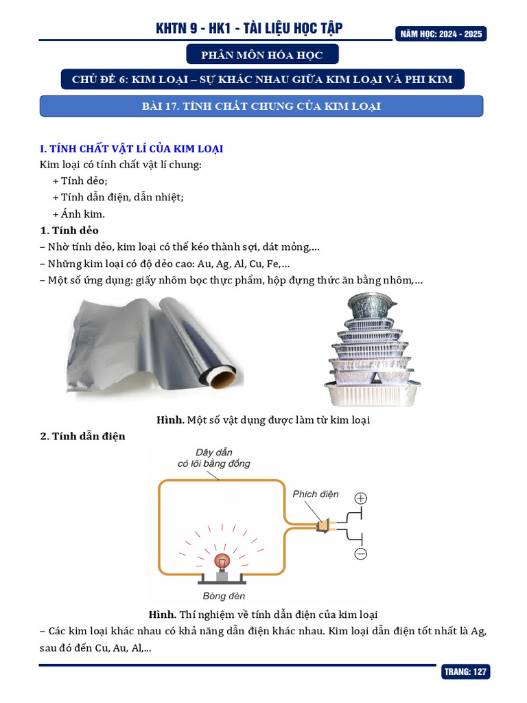 KHTN 9 - Hk1 - Tài Li UH CT P: Phân Môn Hóa H C | PDF