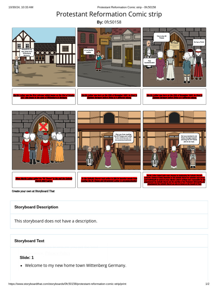 Protestant Reformation Comic Strip - 0fc50158 | PDF | Martin Luther ...
