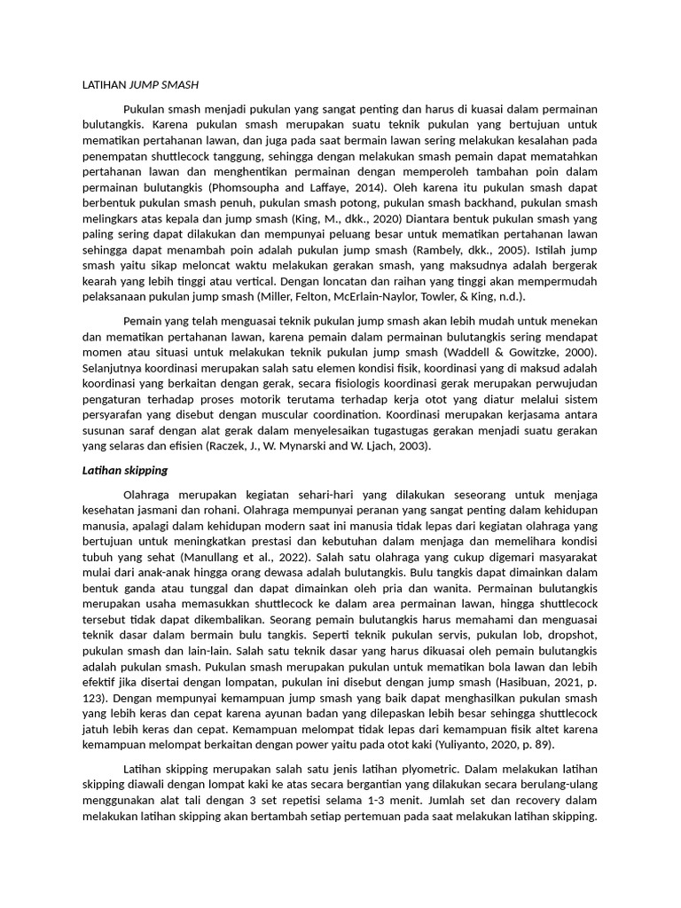 Latihan Jump Smash | PDF | Karier & Perkembangan
