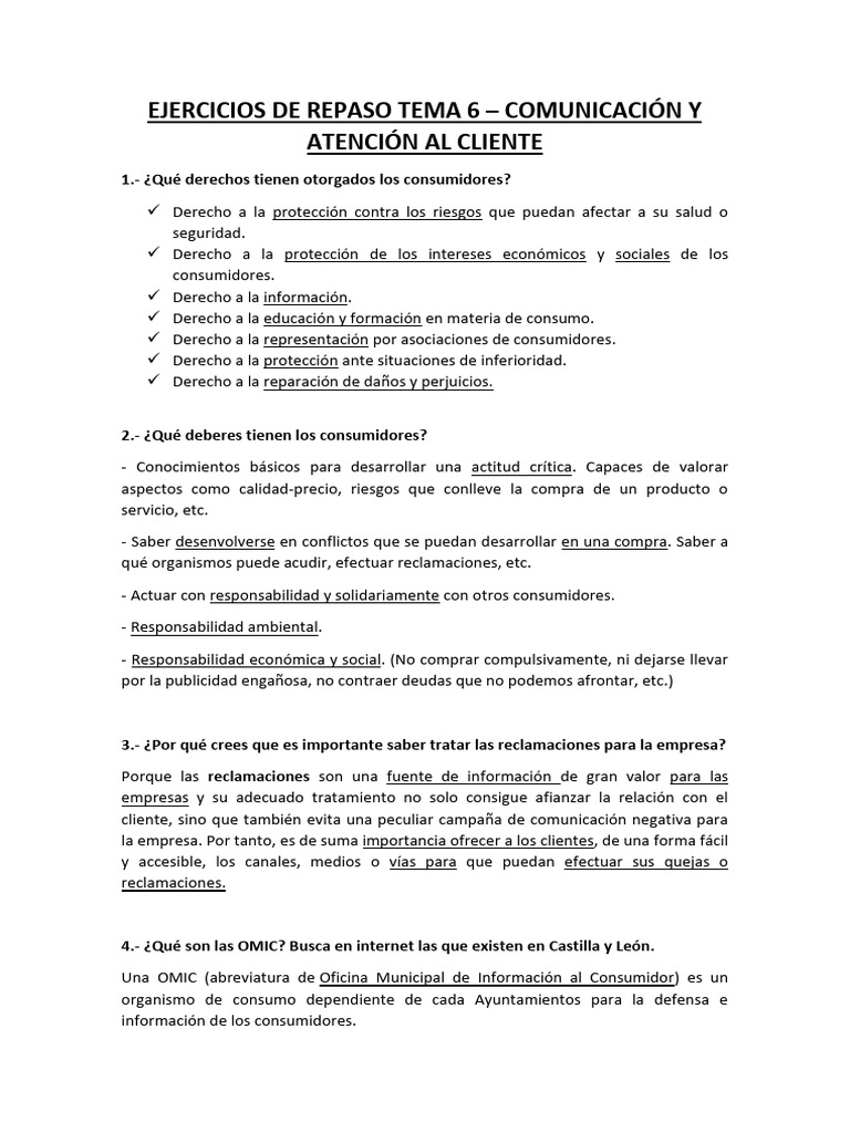 EJERCICIOS DE REPASO TEMA 6 - Solución | PDF | Mediación | Los consumidores