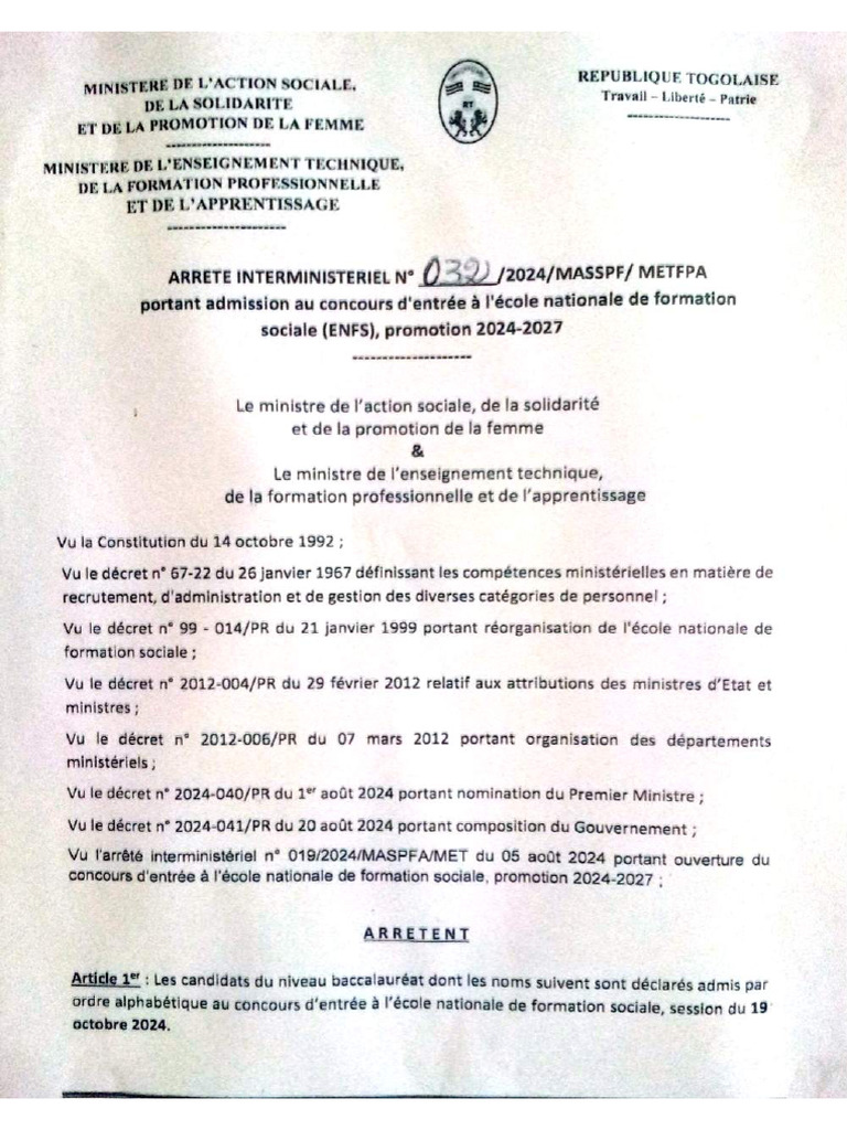 Résultats ENFS | PDF