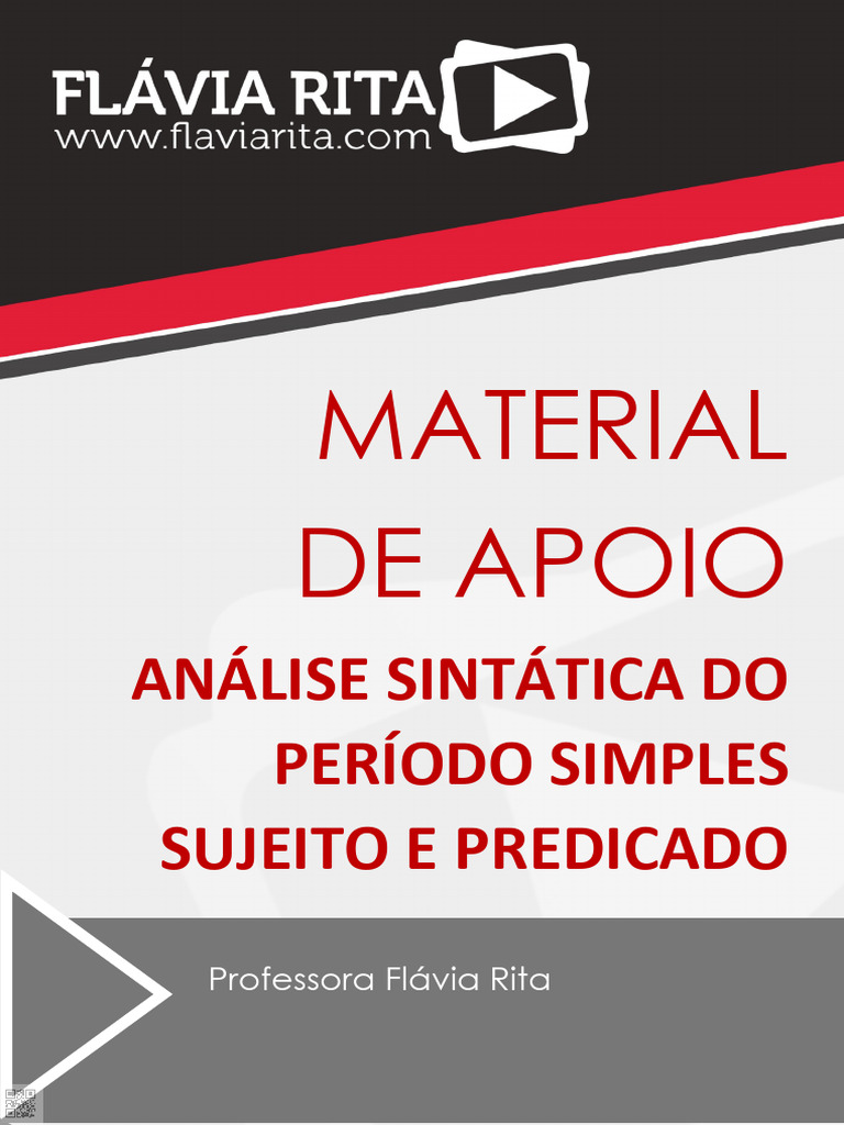 Livro Eletronico de Apoio Extra Analise Sintatica | PDF | Assunto (gramática) | Sintaxe