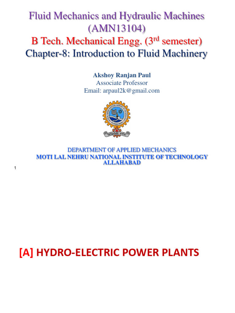 Fluid Machinery and Hydel Power Plants | PDF | Pump | Turbine