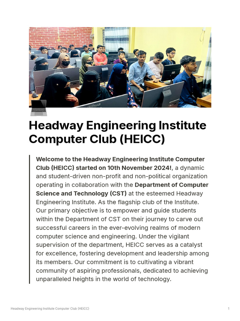Headway Engineering Institute Computer Club (HEICC) | PDF | Art