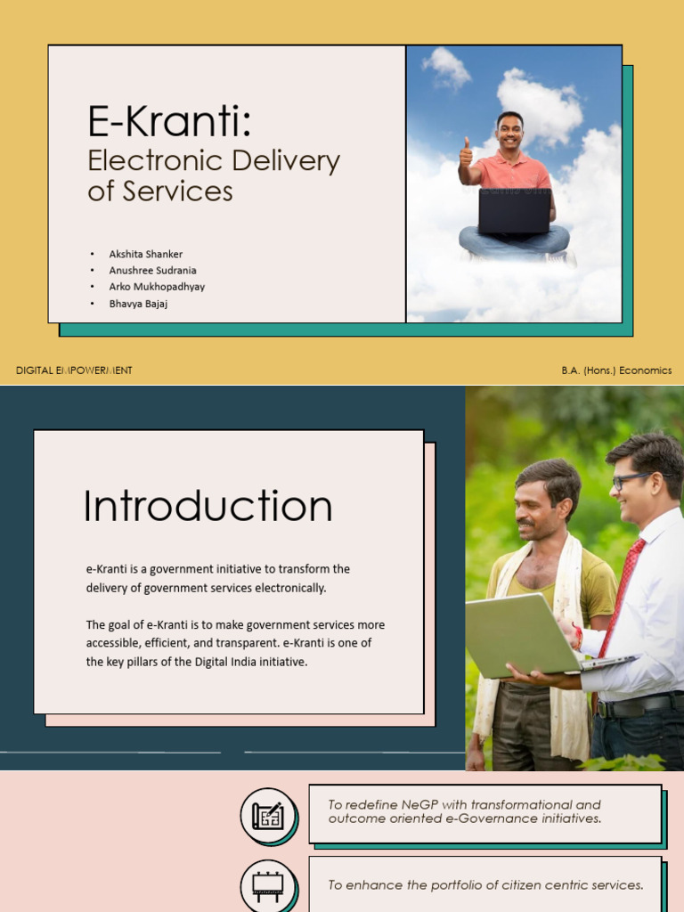 22SRCCBHEC000034 E-Kranti PPT DE | PDF | Libraries | E Government