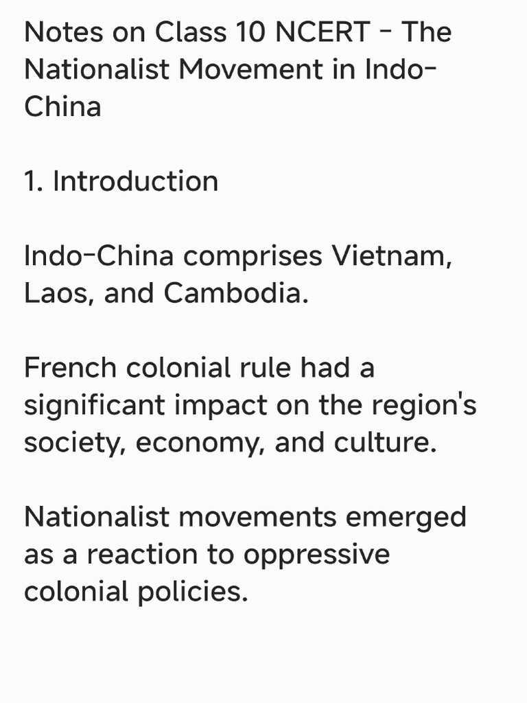 History Chapter 2 Indo China Relations by Dulcify | PDF