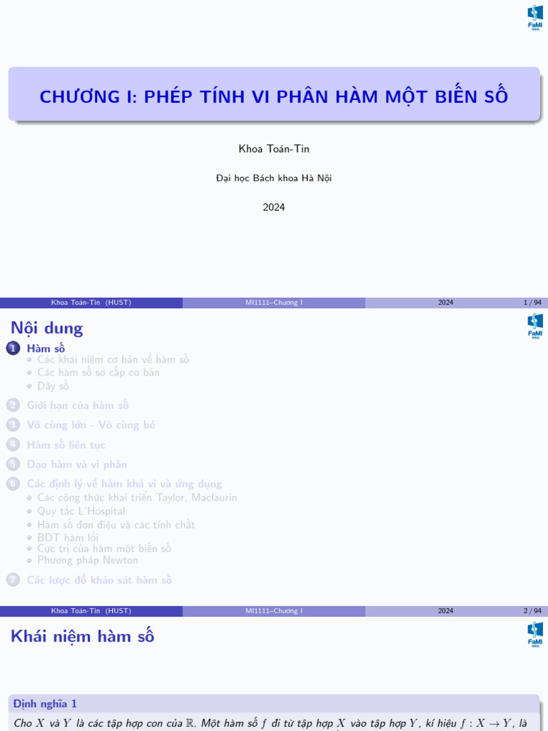MI1111 Chuong 1 | PDF