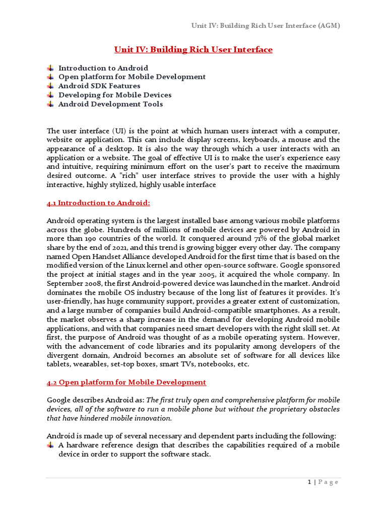MC Unit 04 | PDF | Android (Operating System) | Graphical User Interfaces