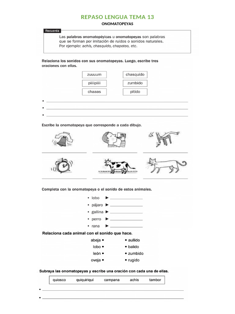 Repaso de Lengua: Adjetivos y Frases | PDF
