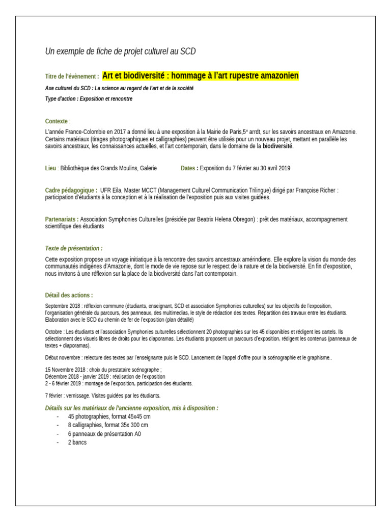 Exemple de Fiche Projet | PDF | Sciences sociales