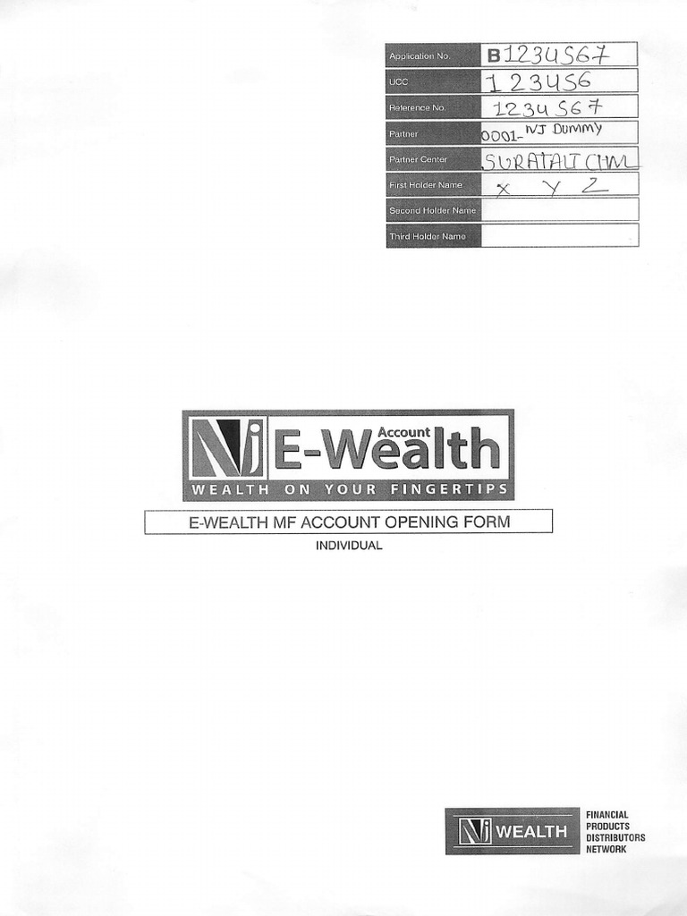 Sample EMF Account Opening Form NRI | PDF