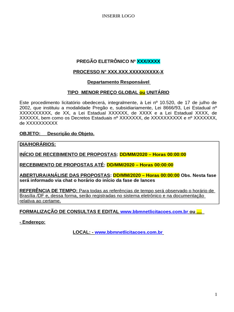 Modelo Edital Bbmnet (Abril de 2021) | PDF | Negócios | Finanças e ...