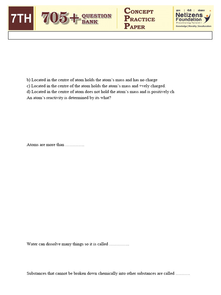 7TH CPP 3-3 | PDF | Atoms | Chemical Elements
