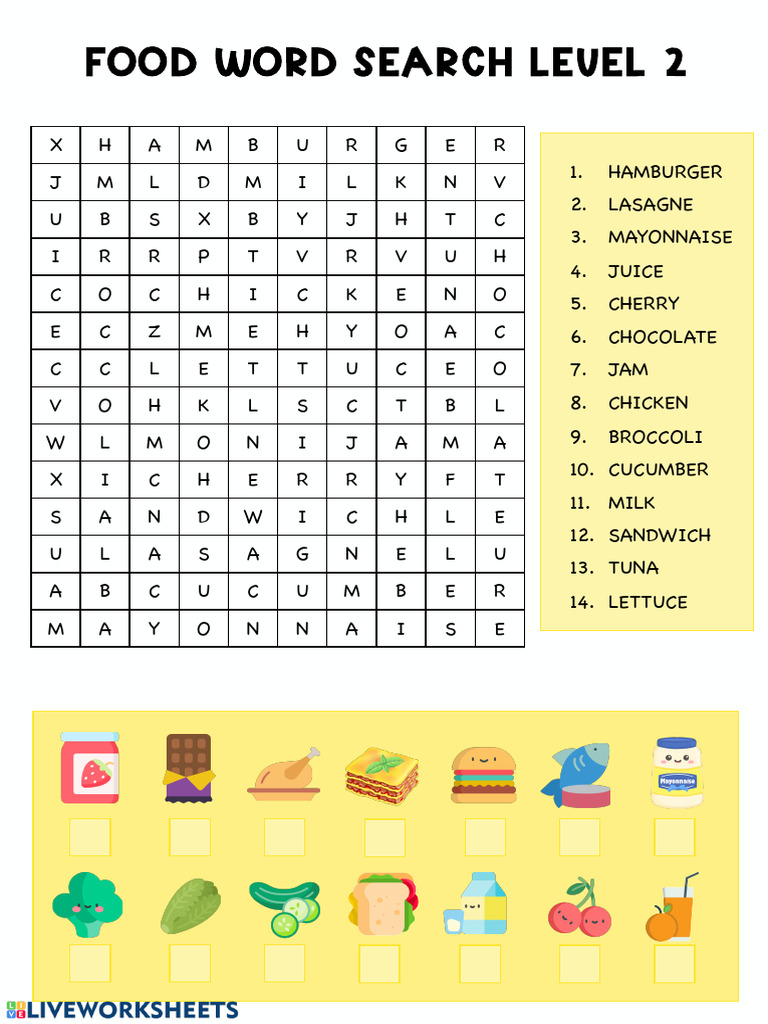 Food Word Search Level 2 | PDF