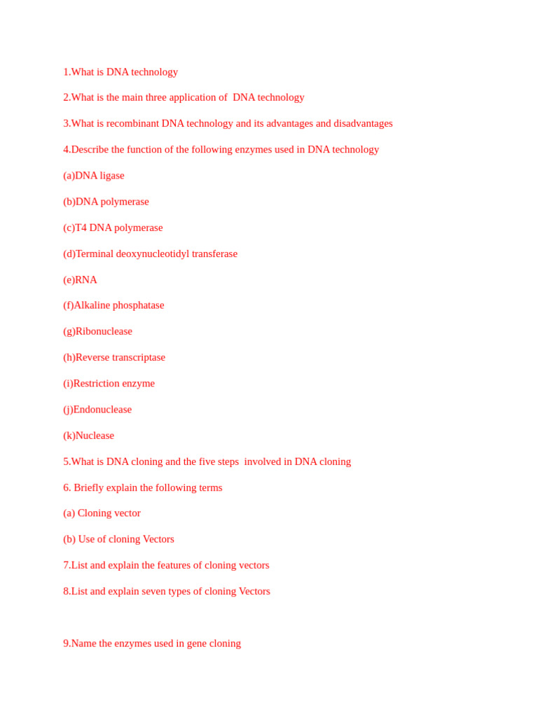 DNA Technology: Applications and Techniques | PDF